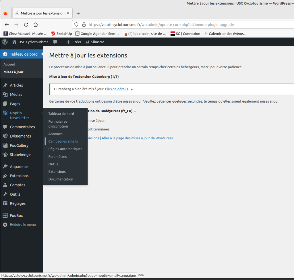 Tuto Lancer une campagne d’emails | USC Cyclotourisme